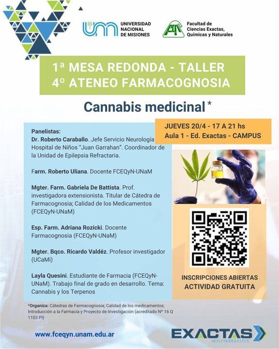 Primera Mesa redonda: Cannabis medicinal y salud – FCEQyN