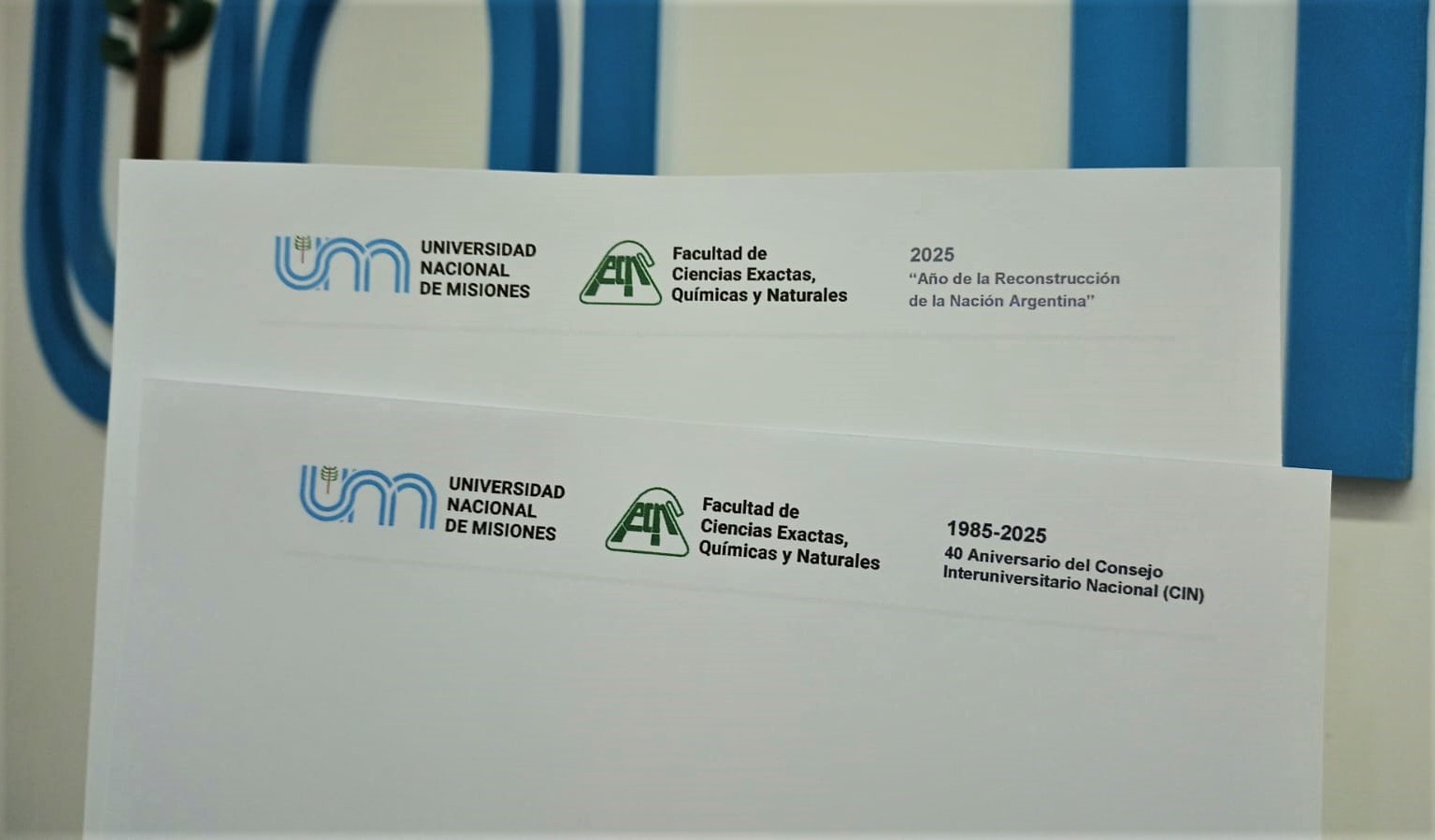 Membretes vigentes UNaM: leyenda CIN – FCEQyN